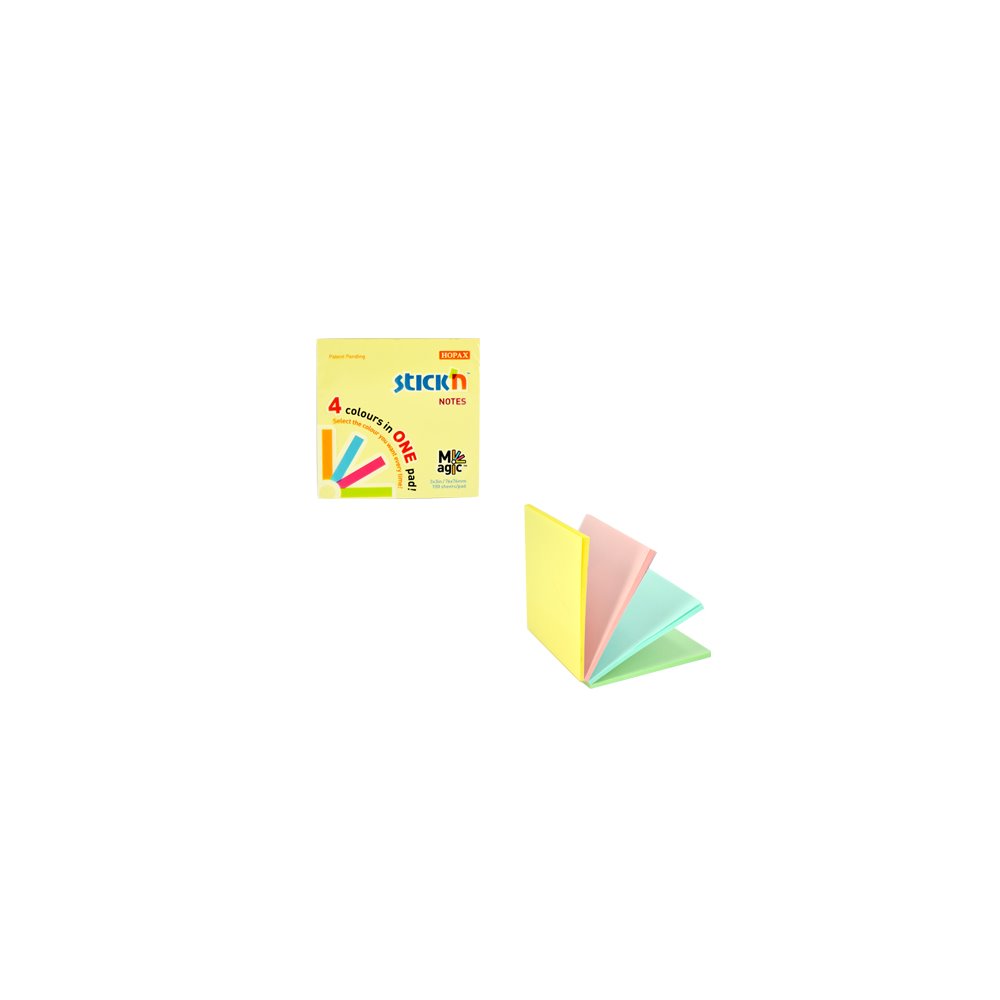 STICK'N 3 x 3" MAGIC PASTEL STICKY NOTES
