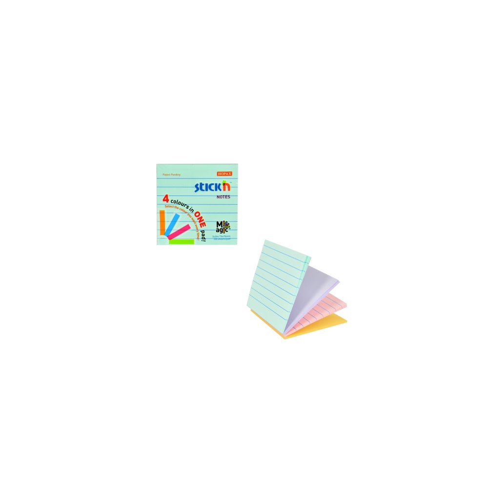STICK'N 3 x 3" MAGIC LINED STICKY NOTES