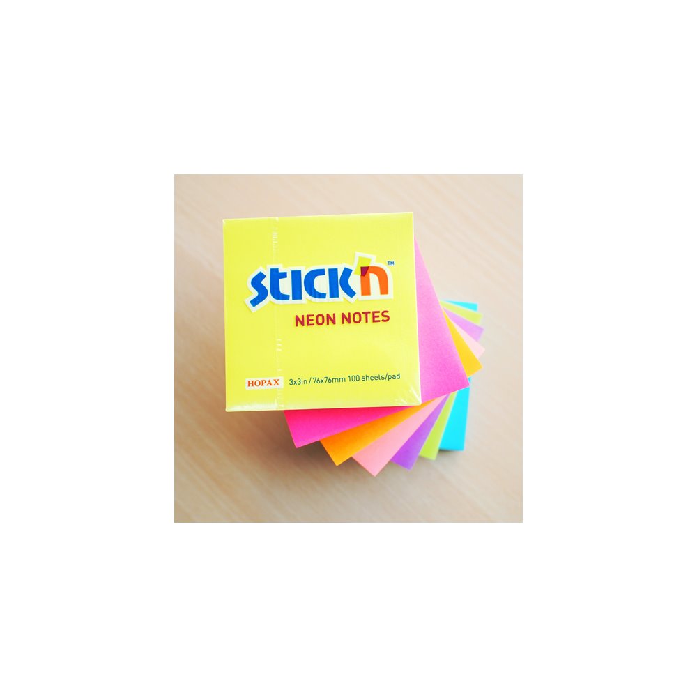 STICK'N 3 x 3" NEON ORANGE STICKY NOTES