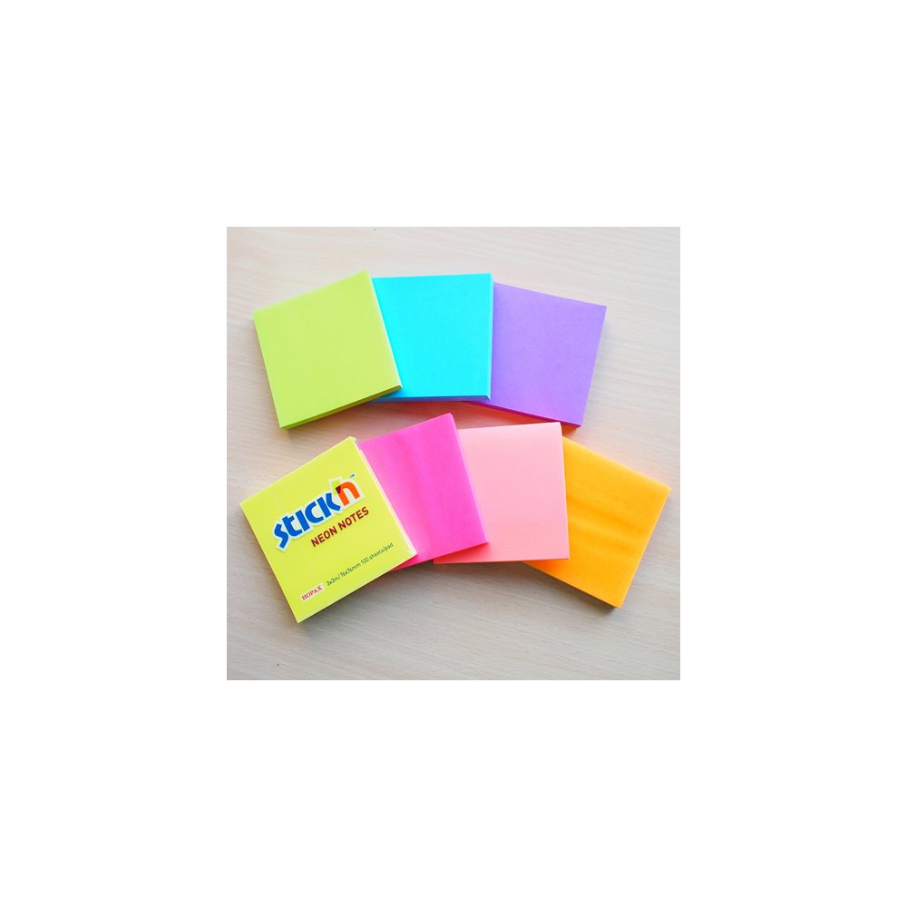 STICK'N 3 x 3" NEON PURPLE STICKY NOTES