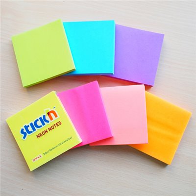 STICK'N 3 x 3" NEON PINK STICKY NOTES